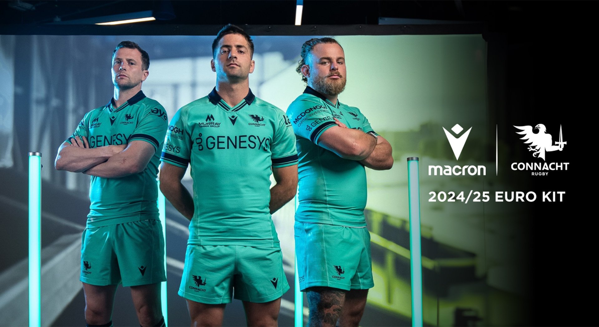 Macron’s new turquoise Euro Kit for Connacht Rugby | Envío a todo el mundo