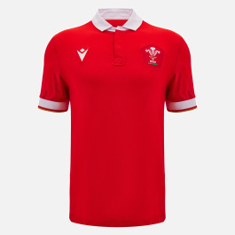 Welsh Rugby 2024/25 home short sleeve cotton shirt | Macron Technical ...