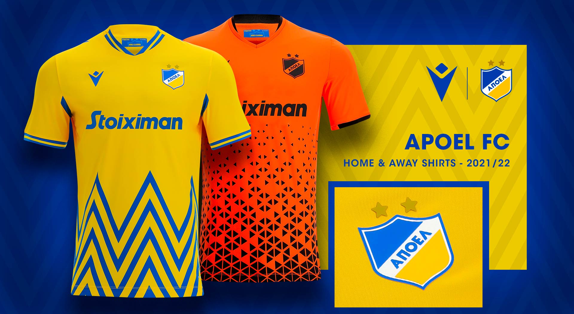 MACRON AND APOEL FC UNVEILED THE NEW 21 22 SHIRTS Worldwide Shipping MACRON AND APOEL FC UNVEILED THE NEW 21 22 SHIRTS Worldwide Shipping